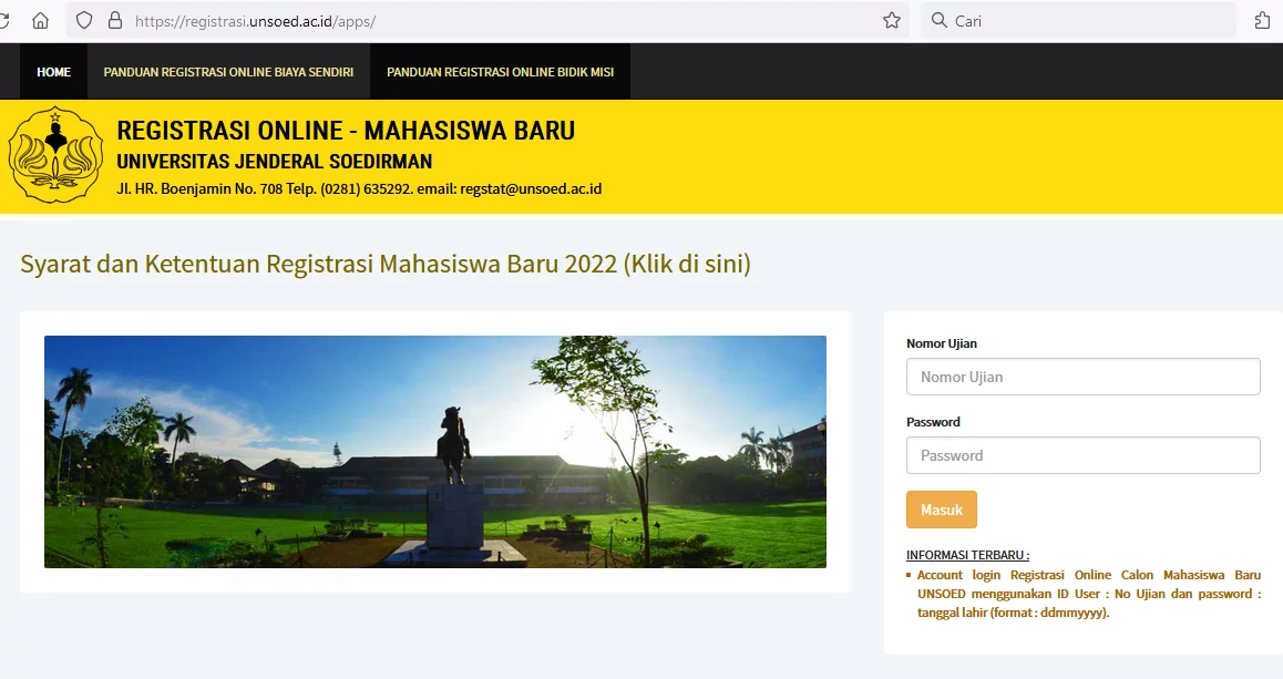 Registrasi SPMB Mandiri Unsoed Dibuka Besok, Cek Persyaratannya ...